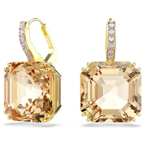 SWAROVSKI Millenia Drop Earrings With Octagon-cut Crystal - Brown