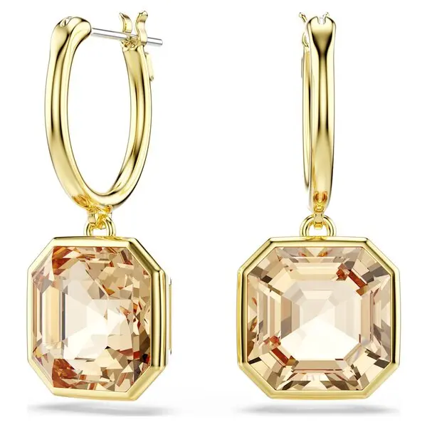 SWAROVSKI Millenia Drop Earrings With Octagon-cut Crystal - Brown