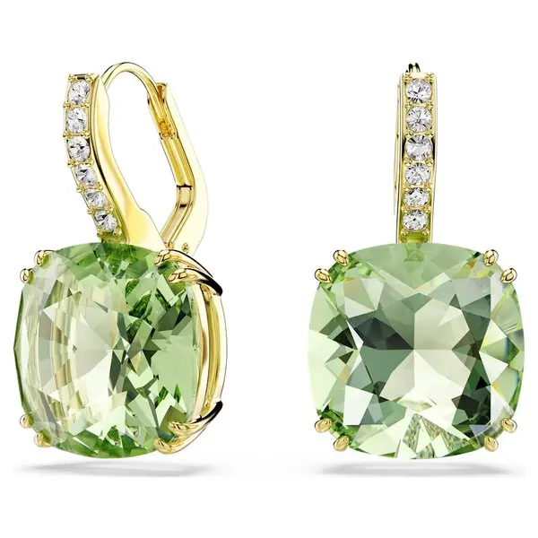 SWAROVSKI Millenia Drop Earrings With Cushion-cut Crystals - Green