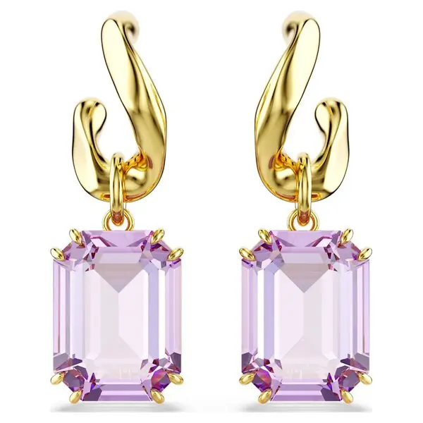 SWAROVSKI Millenia Drop Earrings With Octagon-cut Crystal - Purple