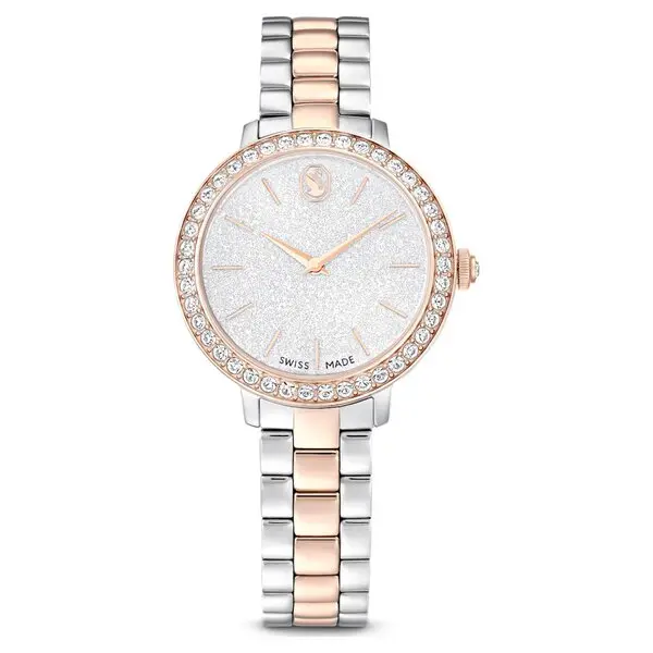 SWAROVSKI Matrix 3-link Watch With Pavé Bezel And Crystal Accents - Silver Tone