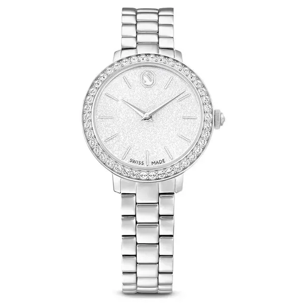 SWAROVSKI Matrix 3-link Watch With Pavé Bezel And Crystal Accents - Silver Tone