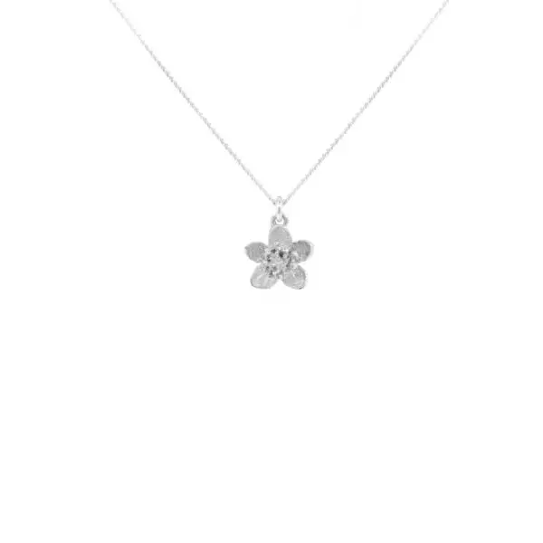 LEE RENEE Neutrals / Grey / Silver Cherry Blossom Necklace – Silver - Grey/silver