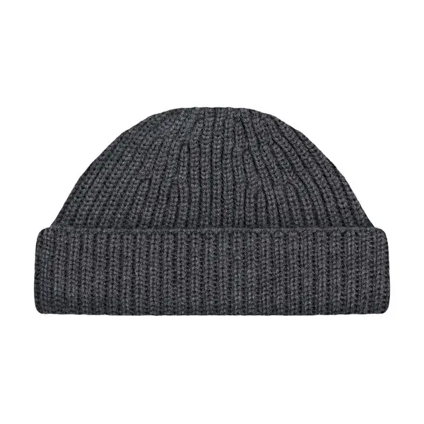 PAUL JAMES KNITWEAR Heavyweight Extra Fine Merino Crater Fisherman Beanie Charcoal - Grey