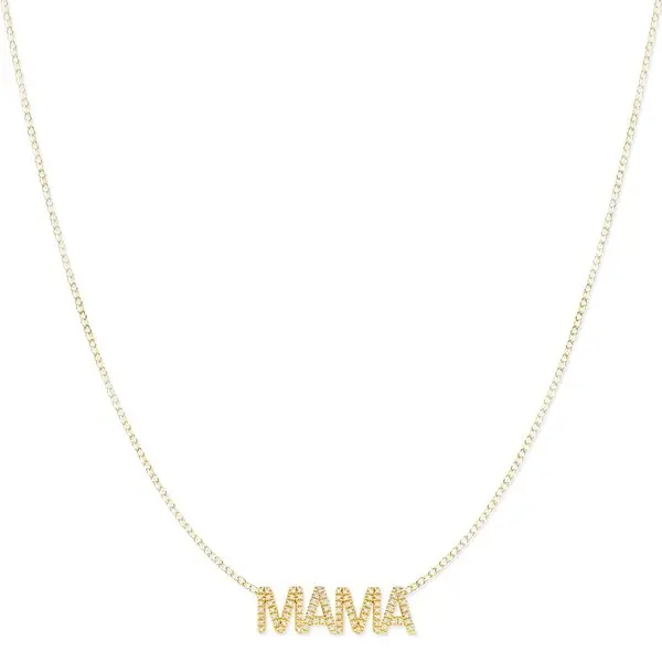 Maya Brenner Designs Pavé Mama Necklace Yellow - Gold