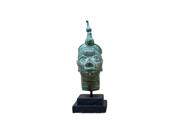 Botanical Boys Bronze Head Sculpture Thirty Seven Six - Green