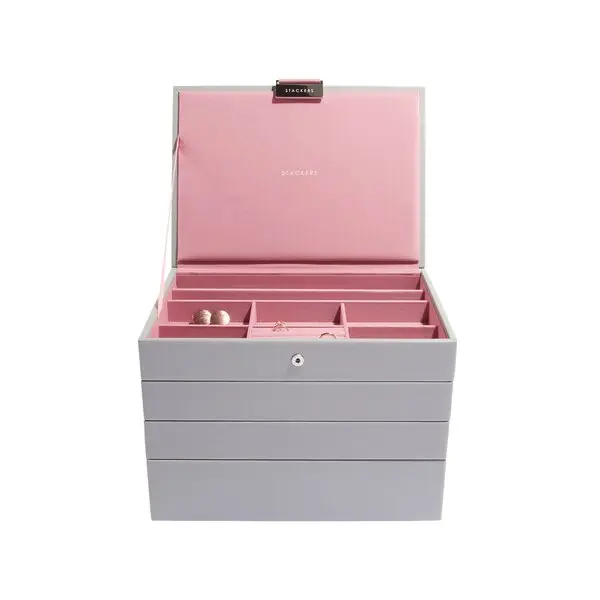 STACKERS Dove Rose Classic Jewelry Box Set Of Four - Grey