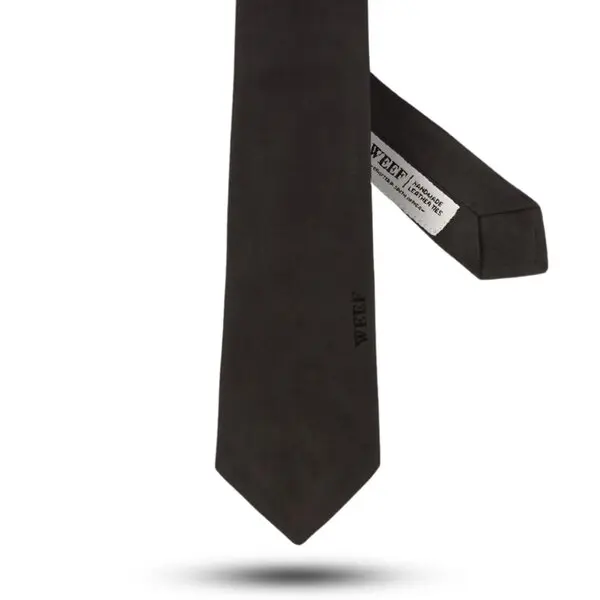 WARE COLLECTIVE Weef Leather Tie - Black