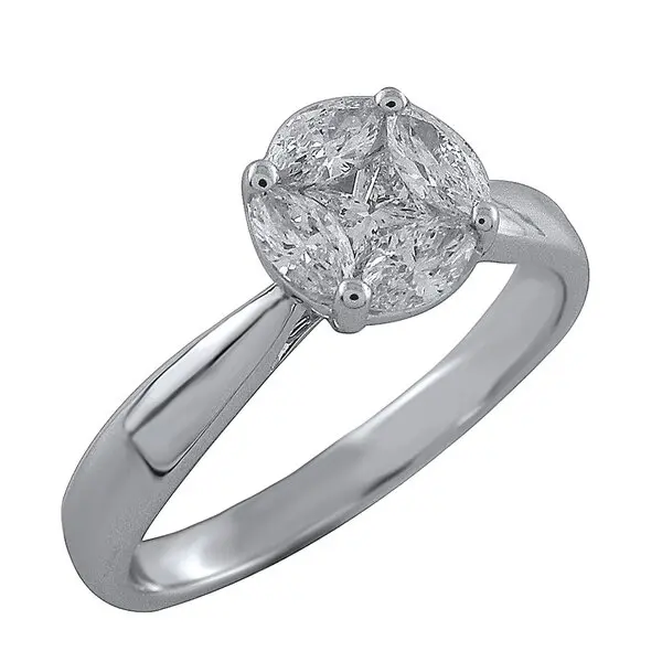 ARTISAN Marquise Diamond Cluster Ring In 18k Gold - White