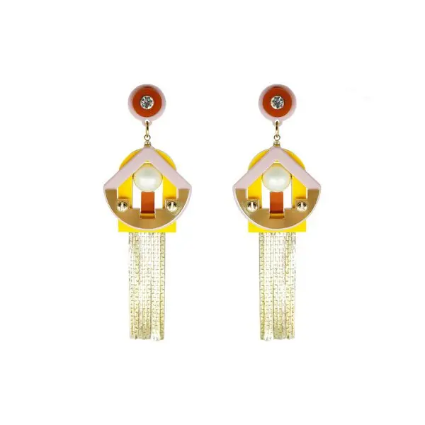 GISSA BICALHO Handmade Acrylic Earring Maya Candy - Pink