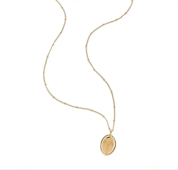 EMMA HOLLAND JEWELLERY Aries & Crystal Spinner Necklace - Gold