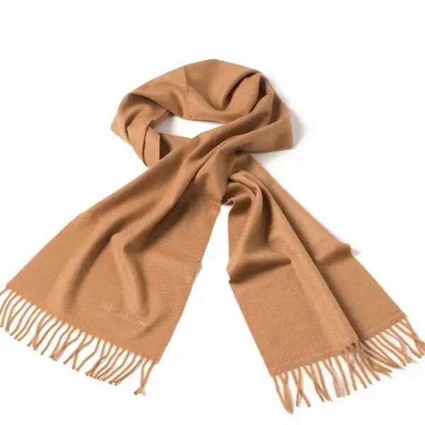 BEL CASHMERE Cashmere Scarf With Fringes Camel - Brown