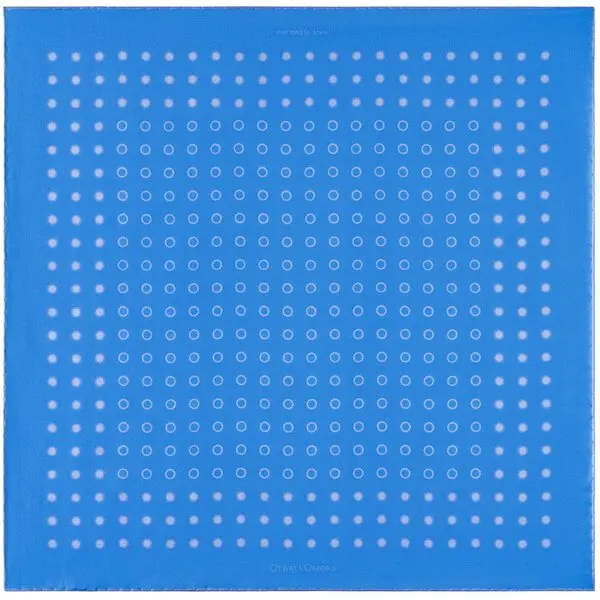 OTWAY & ORFORD Luna' Polka Dot Silk Pocket Square In Mid . Full-size - Blue