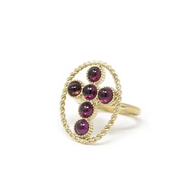 VINTOUCH ITALY Red / Gold Hope Gold-plated Rhodolite Ring - Red/gold