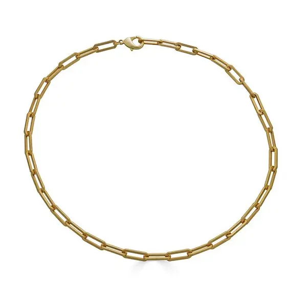LONI PAUL JEWELRY Matte Paperclip Layering Chain - Gold