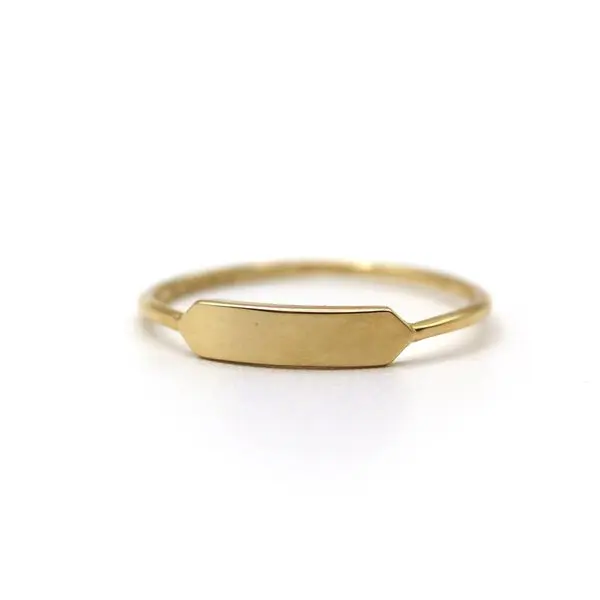 VICSTONENYC FINE JEWELRY Bar Stacking Ring 14k Yellow Solid - Gold