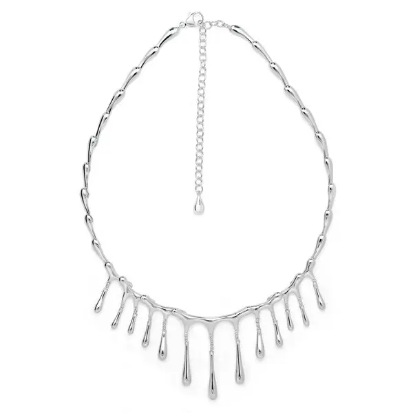LUCY QUARTERMAINE Sterling Short Multi Drip Necklace - Silver