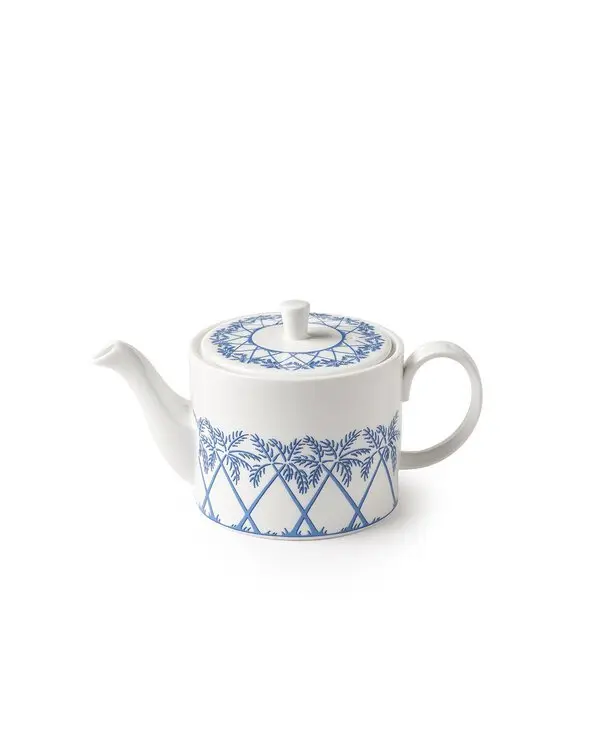 PINK HOUSE Fine Bone China Small Teapot Palms - Blue