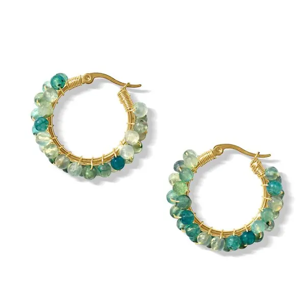 FV JEWELLERY Steel Me Aqua Earrings - Green