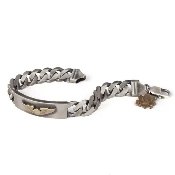 CARTOGRAPHY Grey / Gold / Silver Gimme Shelter World War Two Inspired Bracelet In Sterling Silver - Grey/gold/silver