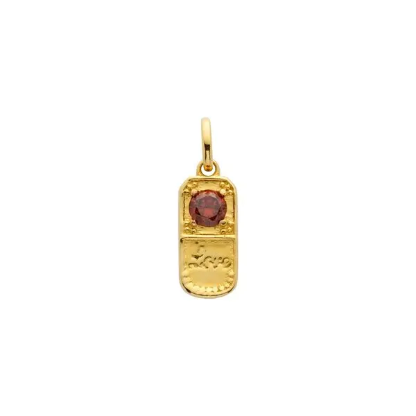 BELINDA JEWELZ Gold / Red Garnet Love Pill Charm - Gold/red