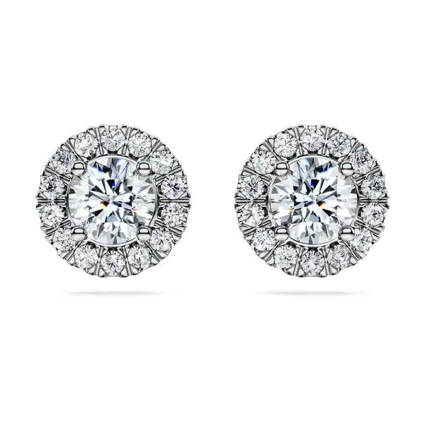 SWAROVSKI Eternity Halo Stud Earrings With Laboratory Grown Diamonds - White