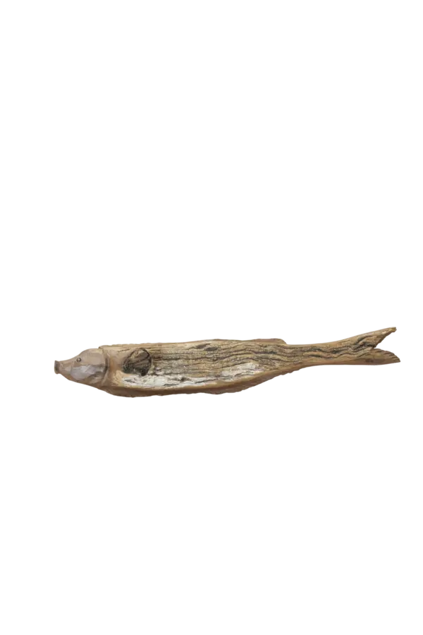 Botanical Boys Driftwood Hand Carved Fish Fifteen One - Brown