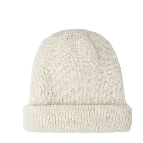 ALPACA LOCA Knitted Hat Off Alpaca Wool - White