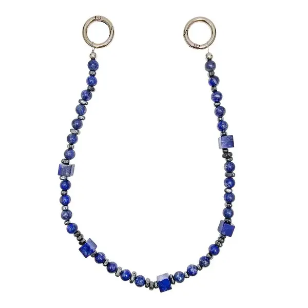 FARRA Cube And Round Lapis Lazuli Phone Charm - Blue