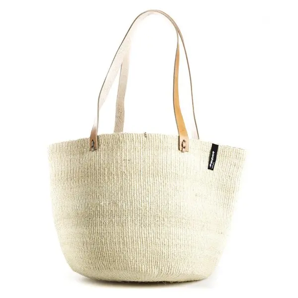 MIFUKO Neutrals Kiondo Shopper Basket Natural M - Black
