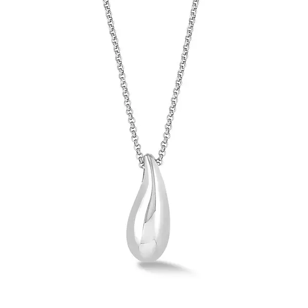DOWER & HALL Large Pebble Droplet Pendant - Silver