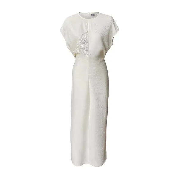 LONDON ATELIER BYPRODUCT Neutrals Crinkled A Line Dress - Beige
