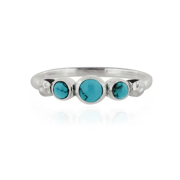 CHARLOTTE'S WEB JEWELLERY Silver / Blue Lakshmi Silver Ring Turquoise - Silver/blue