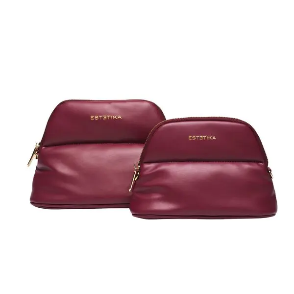 ESTETIKA Burgundy Minee Bundle Small + Medium Makeup Bag