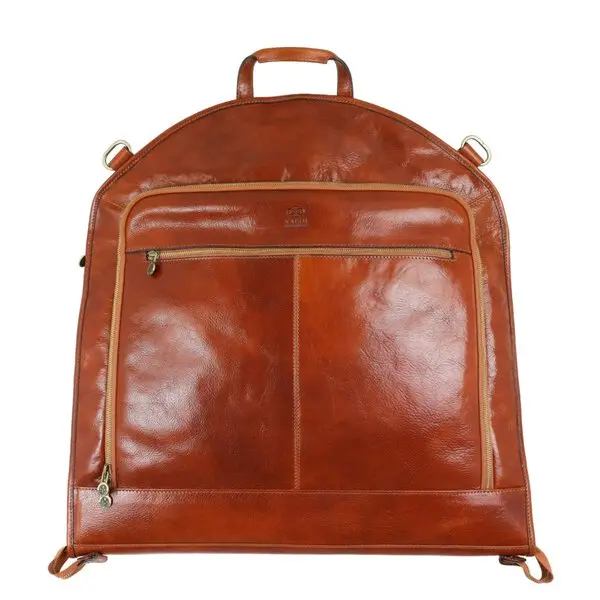 TIME RESISTANCE Cognac Leather Gart Bag Travels With Charley - Brown
