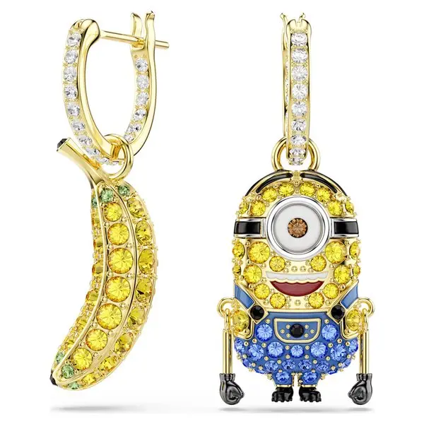 SWAROVSKI Minions Stuart And Banana Drop Earrings - Multicoloured