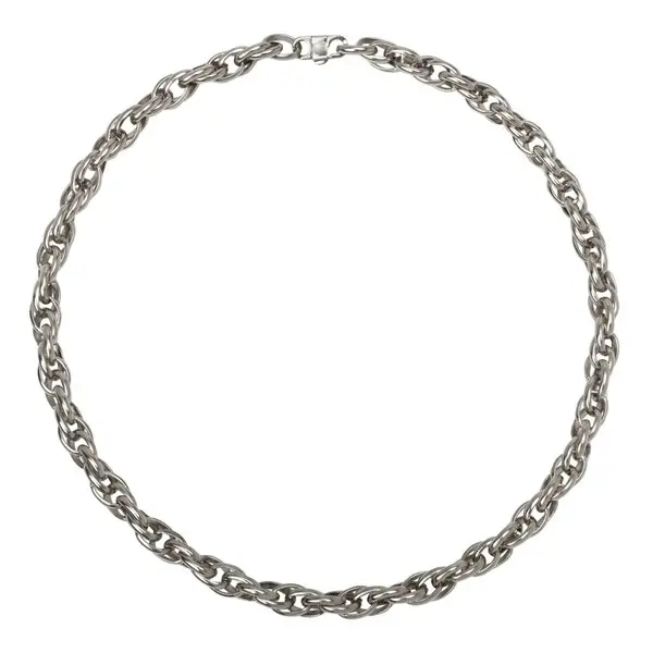 CARAMEL VINTAGE JEWELLERY Vintage Plated Loop De Loop Chain - Silver