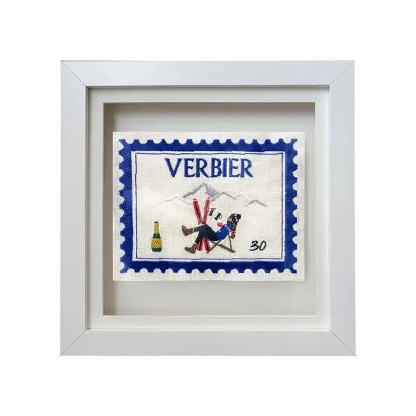LILLY LOVES Verbier Embroidered Stamp - Blue