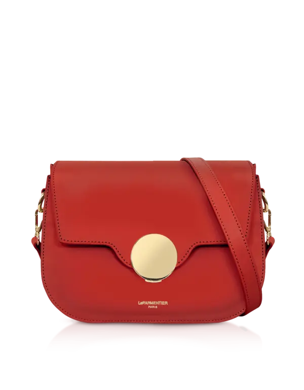 LE PARMENTIER San Pedro Leather Shoulder Bag - Red
