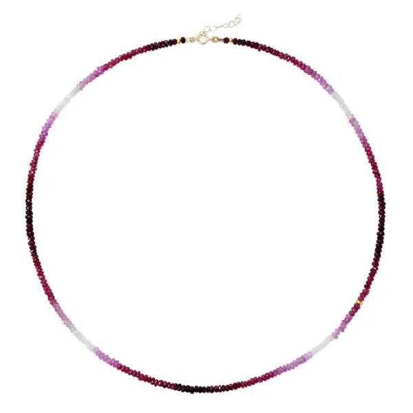 BOMBYX HOUSE Gold / Red Birthstone July Ruby Ombre Gold Bead Necklace - Gold/red