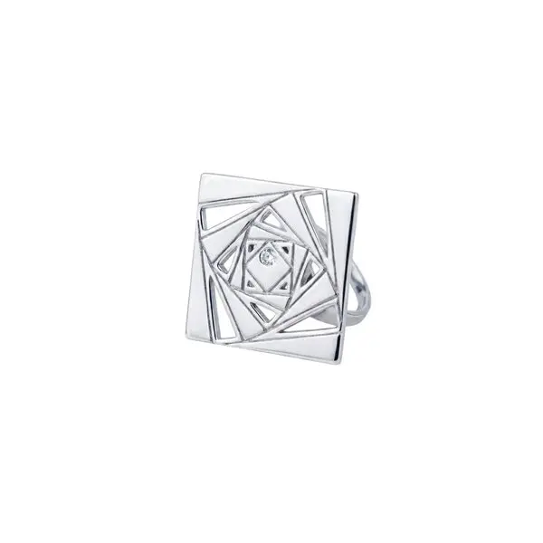 GUTTA DESIGN Loop Ring Rhodium Plated - Silver