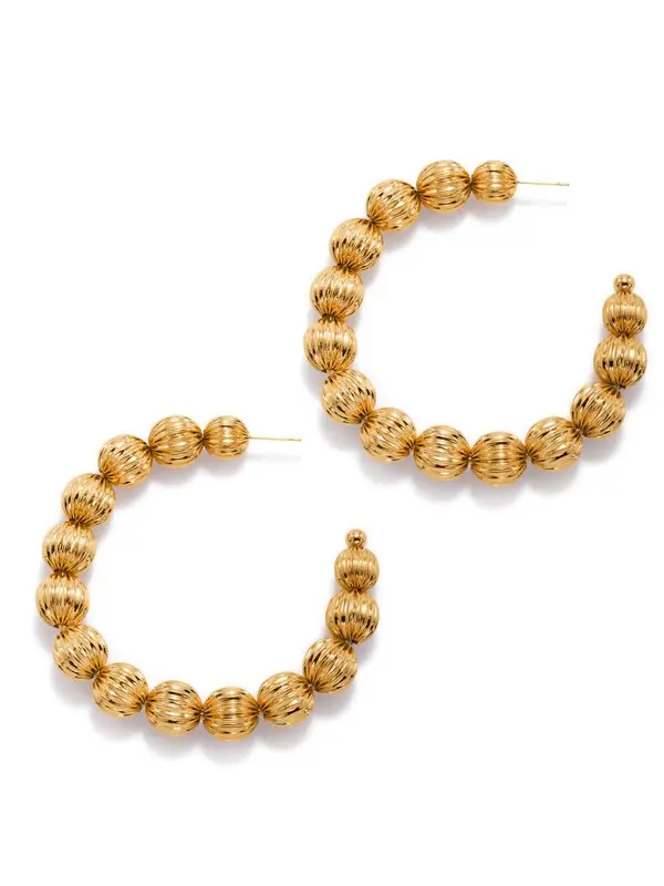 JAREDJAMIN Large Lantern Hoop Post Earrings