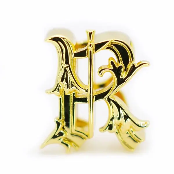NUGGETS & KARATS Plated Letter R Gothic Charm - Gold
