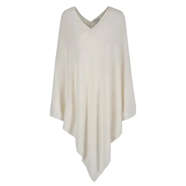 TIRILLM Anine" Big Cashmere Poncho- Off - White