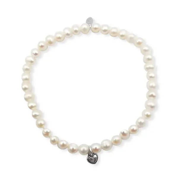 FV JEWELLERY La Pierre Fresh Water Pearl Stretchy Bracelet - White