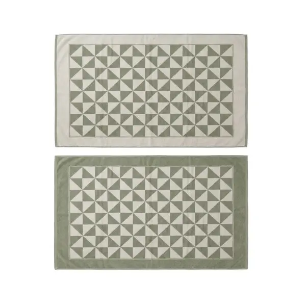 ITALIC Umbra Cotton Beach Towel Set Of Two Tan & Ecru