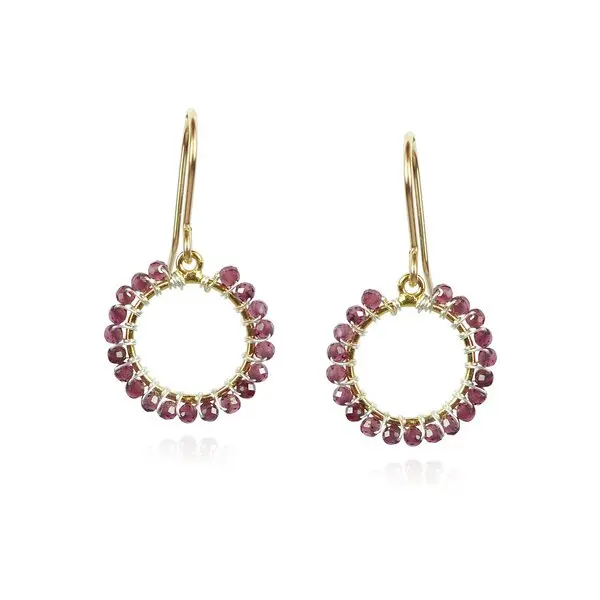 MOUNIR LONDON Garnet Hoop Earrings - Red