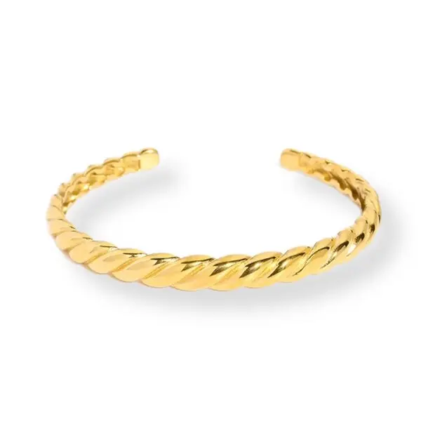 DIVINE ARIA Twisted Indian Bangle Tarnish Free - Gold