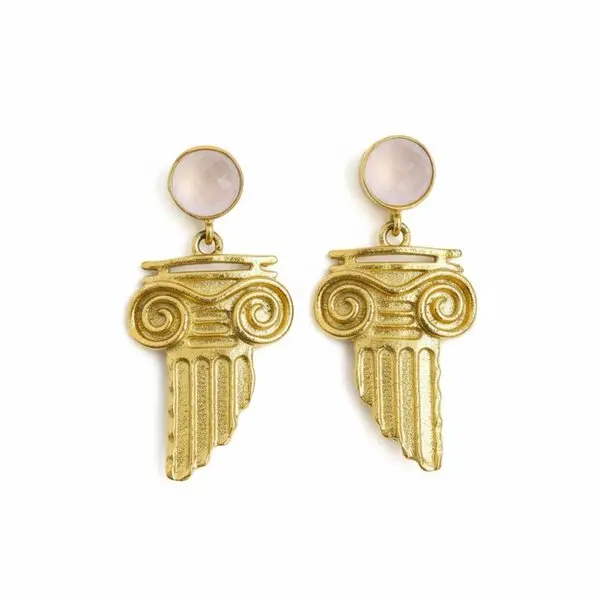 SILVER & ELEGANT Ionic Grace Thick Plated Bronze Earrings - Gold