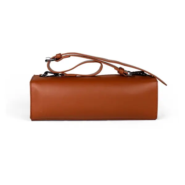 QU Cognac Brick Bag - Brown